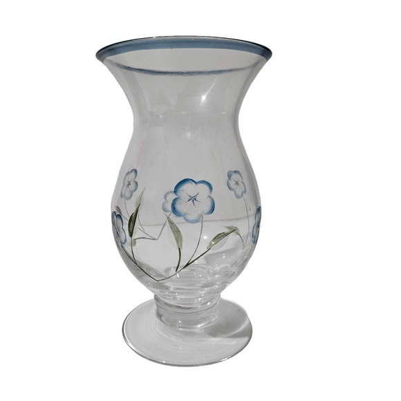 Lenox | Accents | Lenox Etched Hand Painted Vase Blue Flowers Perfect ...